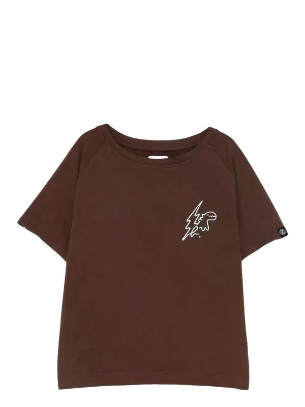 AGNES B. Embroidered Icons T-shirt - Brown