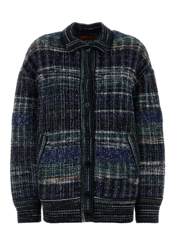 Missoni Embroidered Wool-blend Plaid Oversized Cardigan - Checked