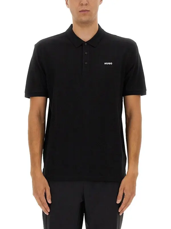 Hugo Logo Polo Shirt - Black
