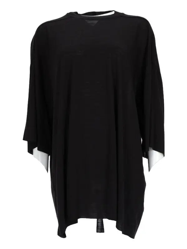 Rick Owens 70% New Wool 30% Silk T-shirt - Black