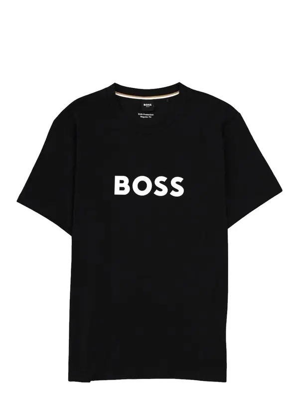 BOSS Regular Fit T-shirt With Stamp Logo - Black