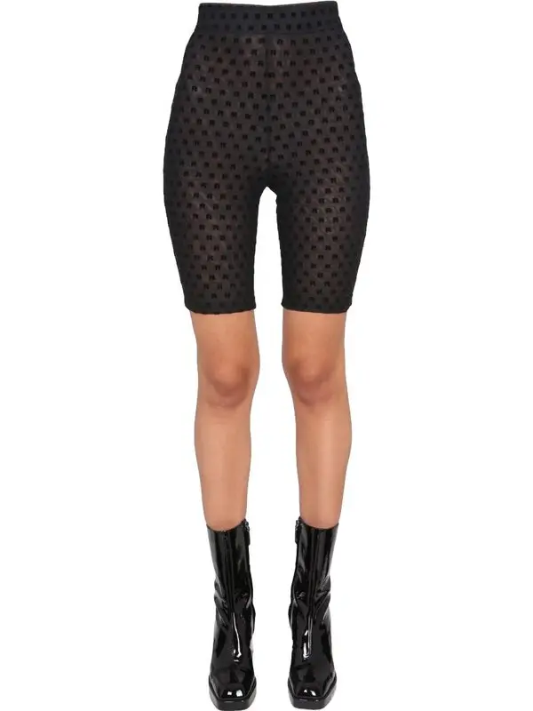 ROTATE BY BIRGER CHRISTENSEN Flocked Bermuda Shorts - Black