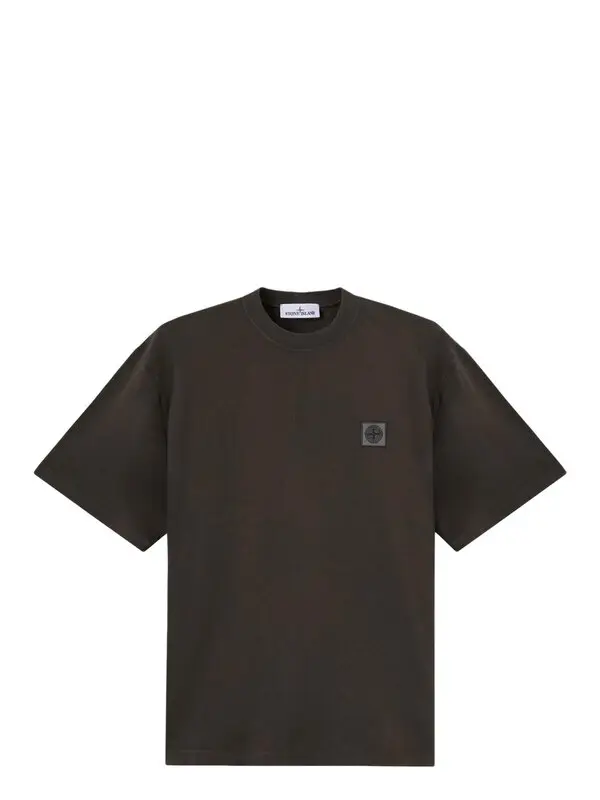 Stone Island Ribbed Neckline Regular Fit T-shirt Size - Verde
