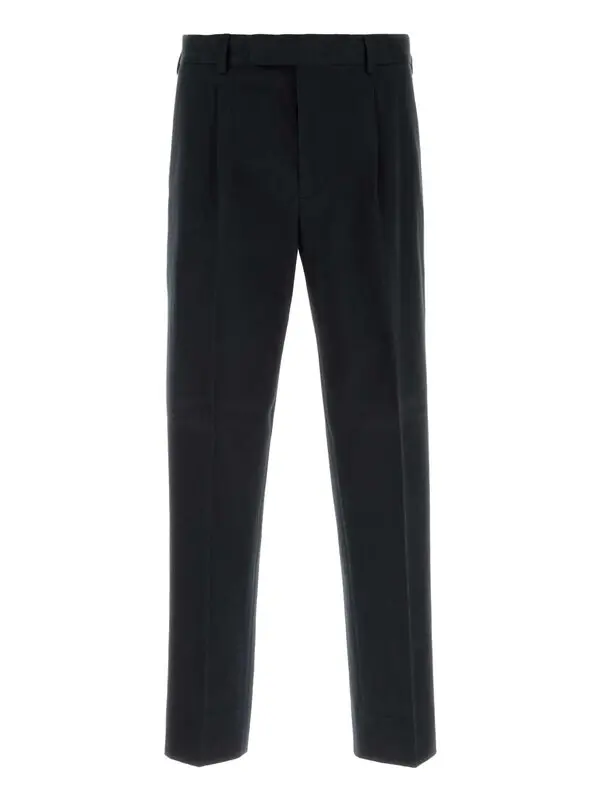 Zegna Cotton-cashmere Blend Tailored Trousers - Blue