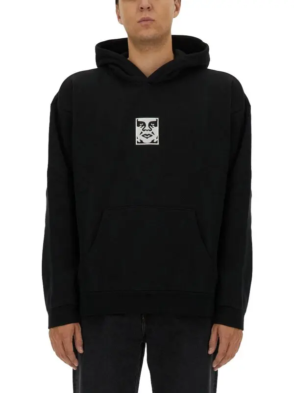 Obey Graphic Print Hoodie - Black