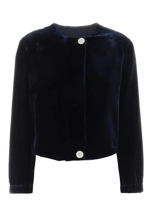 Giorgio Armani Velvet Blazer Jacket - Blue