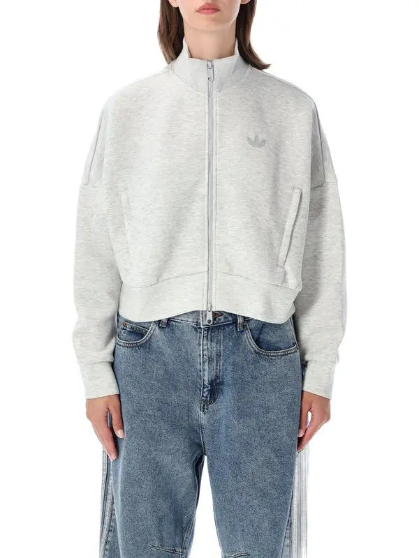 ADIDAS ORIGINALS Oversized High Neck Zip Track Top - Grigio