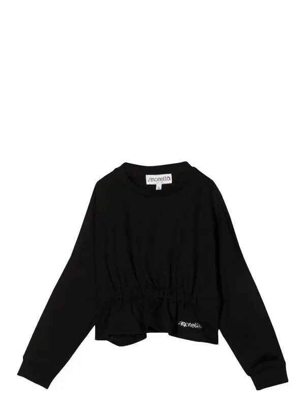 SIMONETTA Girls' Ribbed Mini Sweater - Black