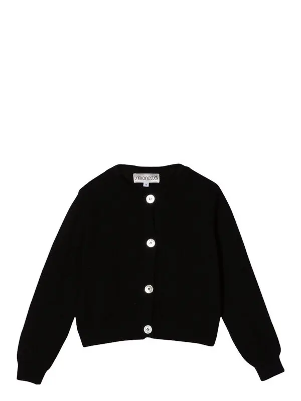 SIMONETTA Mini Cardigan In Luxe Wool Blend - Black