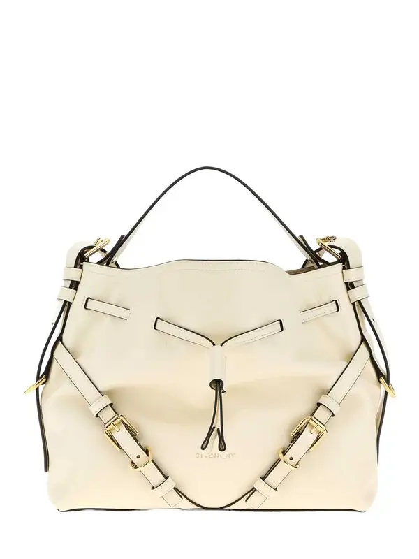 Givenchy Mini Voyou Bucket Handbag In Leather - White