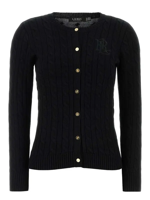 Polo Ralph Lauren Cable Knit Button-up Cardigan - Black