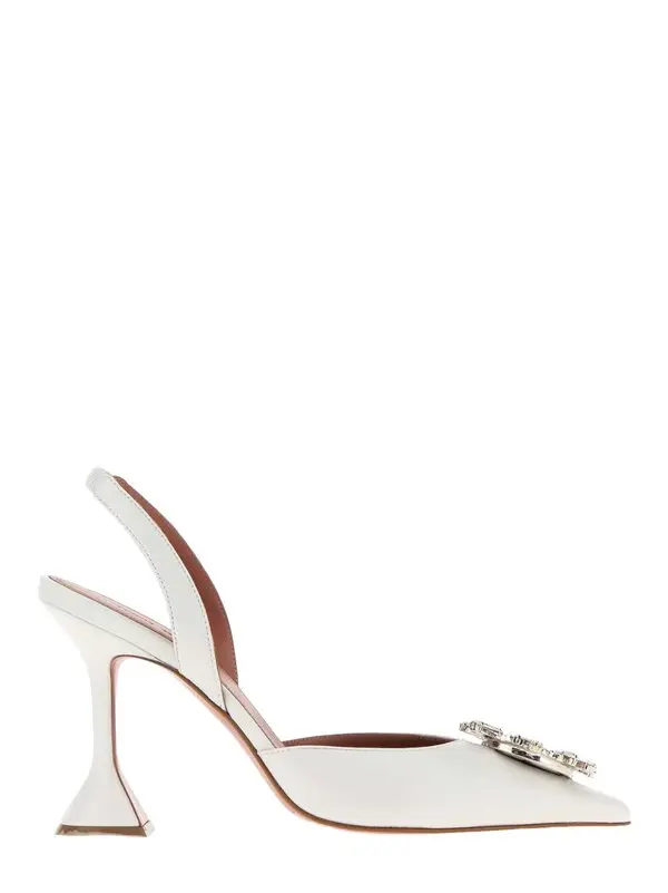 Amina Muaddi Begum Slingback Pumps 95 - White