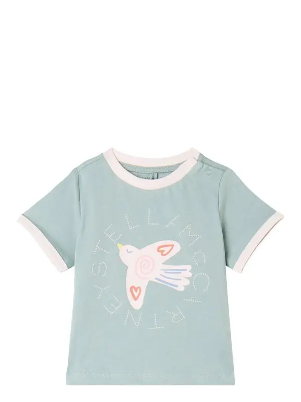 Stella McCartney Mini T-shirt With Bird Graphic - Azure