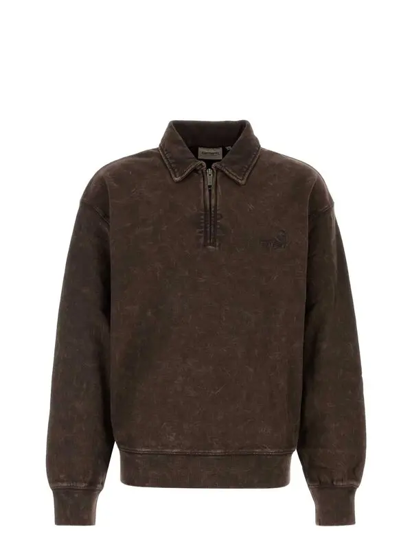 Carhartt Work In Progress Carpenter Polo Sweatshirt In Cotton - Brown