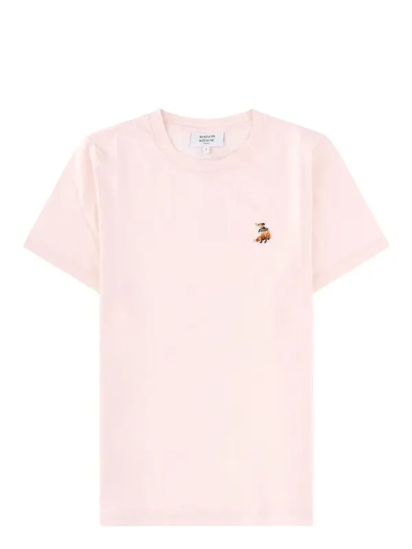 Maison Kitsuné Organic Cotton Embroidered T-shirt - Pink