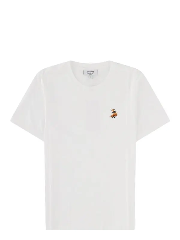 Maison Kitsuné Organic Cotton Embroidered Fox T-shirt - White