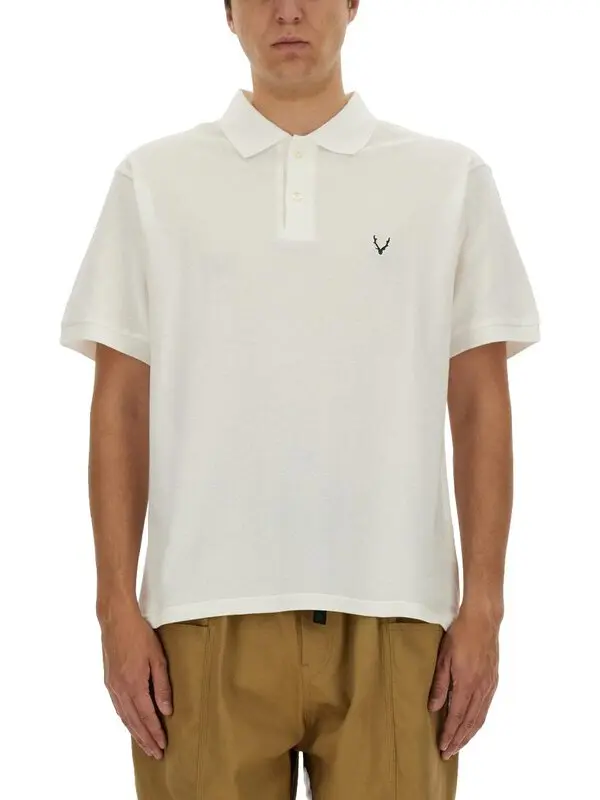 SOUTH2 WEST8 Classic Cotton Polo For - White