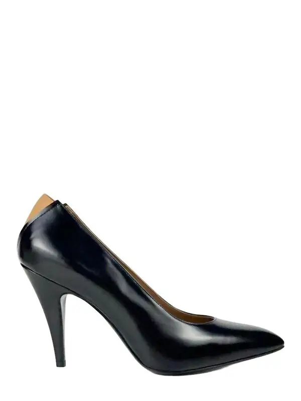 JIL SANDER Alma Leather Pump Heels - Black