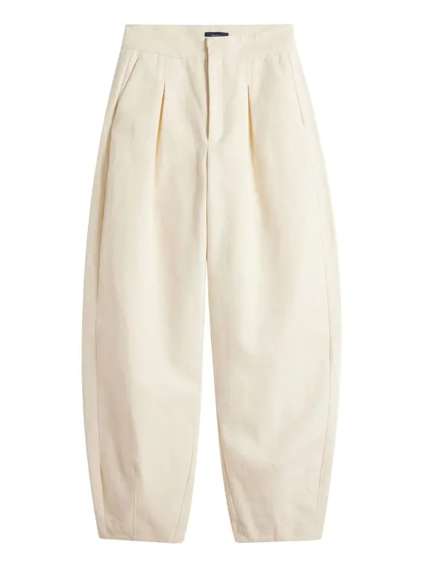 Soeur 100% Cotton Tailored Trousers - Ecru
