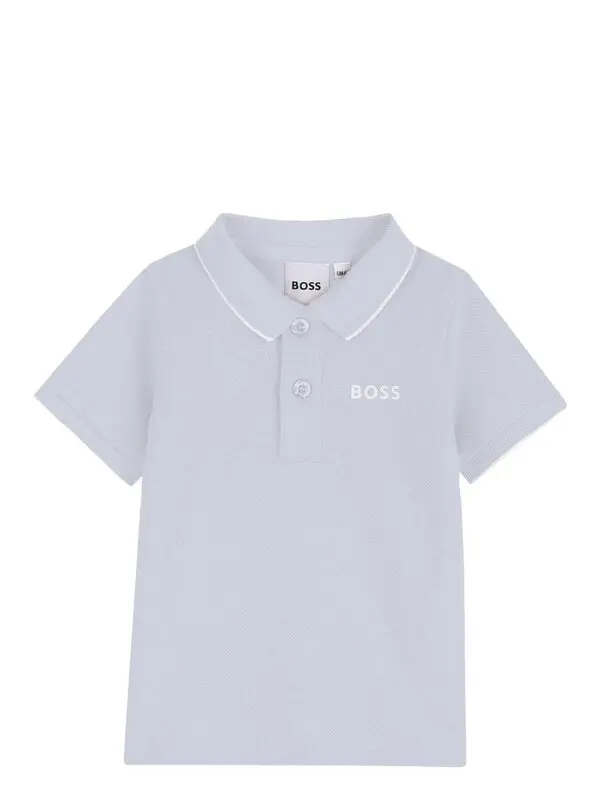BOSS Boys' Cut Sleeve Polo Shirt - Blue