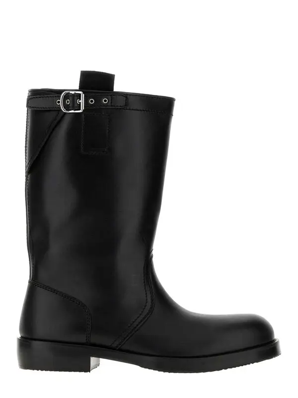 Dries Van Noten Leather Buckled Boots - Black