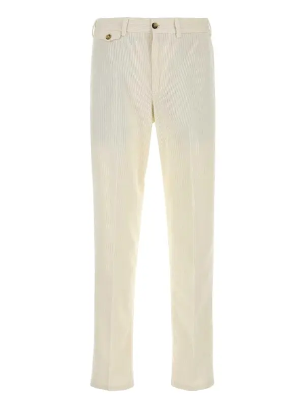 PT TORINO Stretch Corduroy Tailored Trousers - White
