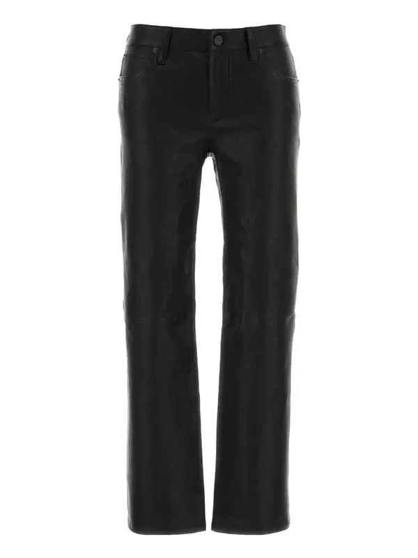 FRAME Leather Cigarette Pants - Black