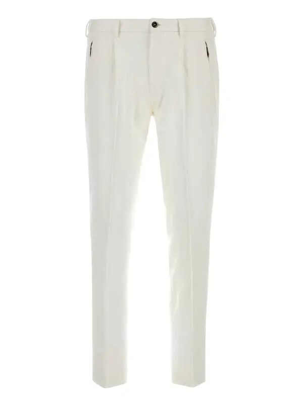 PT TORINO Tailored Stretch Viscose Blend Trousers - White