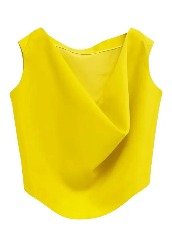 Balenciaga Sleeveless Asymmetrical Draped Top - Yellow