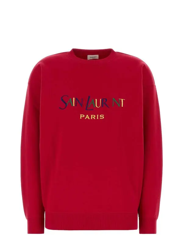 Saint Laurent Oversized Cotton Sweatshirt - Pink