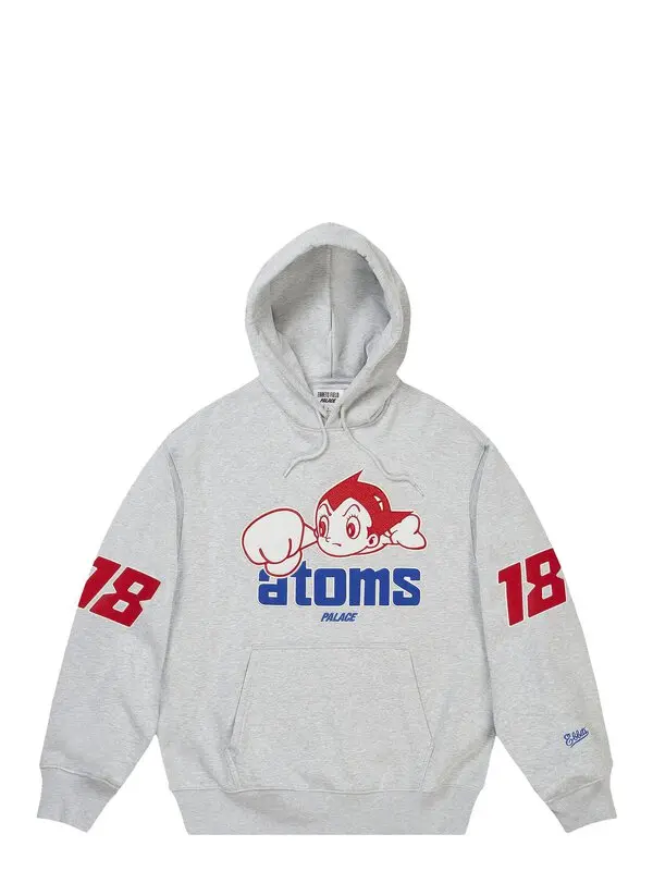 PALACE X Ebbets Field Flannels "sankei Atoms" Hooded Sweatshirt - Grey