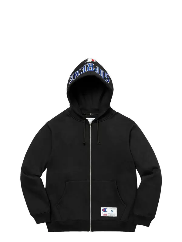Supreme X Champion Arc Logo Zip Up Sweat - Black