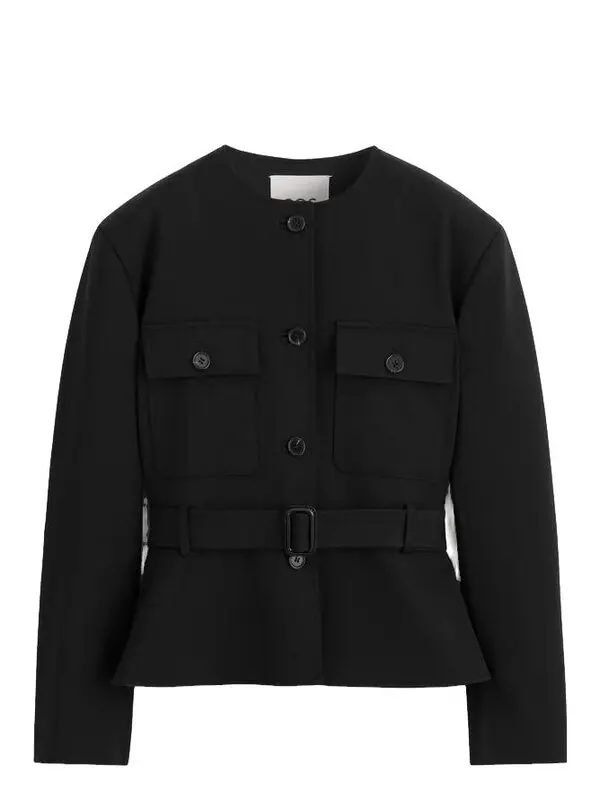 Cos Belted Peplum Jacket - Black