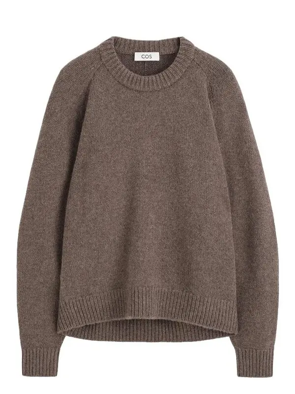 Cos Rounded Cashmere Crew-neck Jumper - Brown