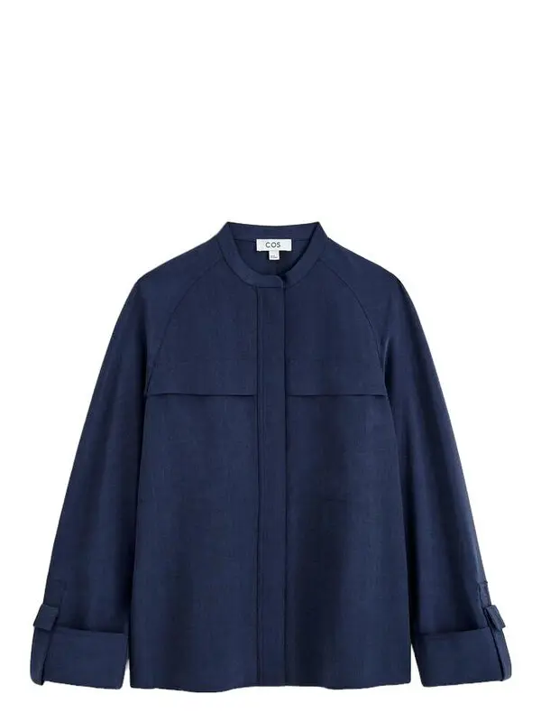 Cos Fluid Utility Shirt - Navy