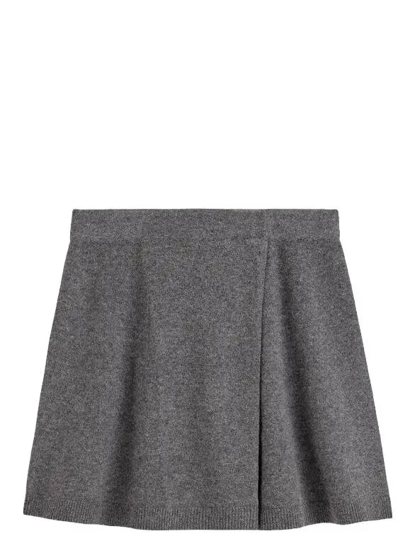 Cos Merino Wool Mini Wrap Skirt - Gray