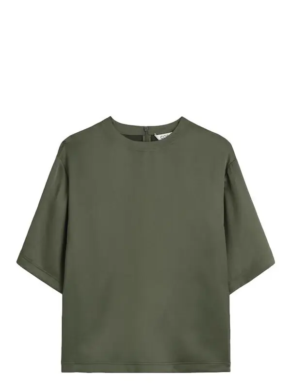 Cos Satin T-shirt - Green