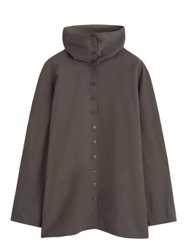 Cos Fluid Mock-neck Blouse - Gray