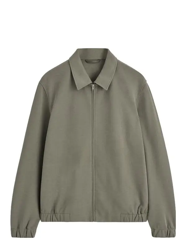 Cos Bonded-twill Harrington Jacket - Beige