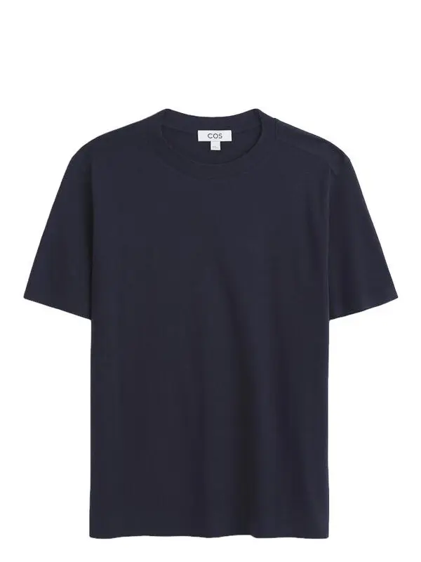 Cos Slim Interlock-jersey T-shirt - Navy