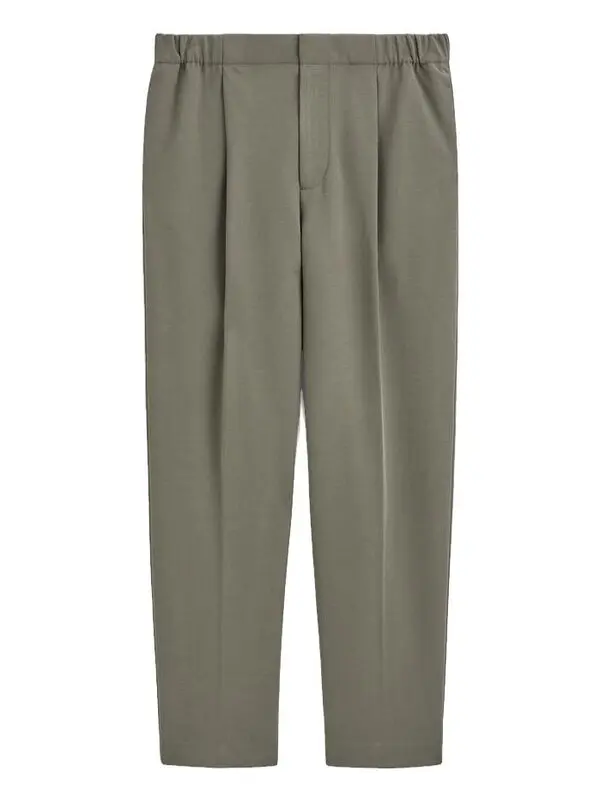 Cos Bonded-twill Regular-fit Straight-leg Pants - Beige