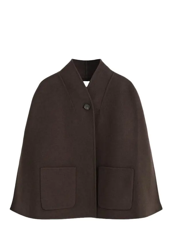 Cos Shawl-collar Double-faced Wool Cape - Brown