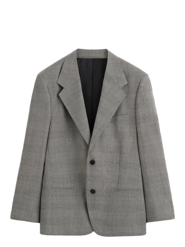 Cos Checked Textured-wool Blazer - Beige