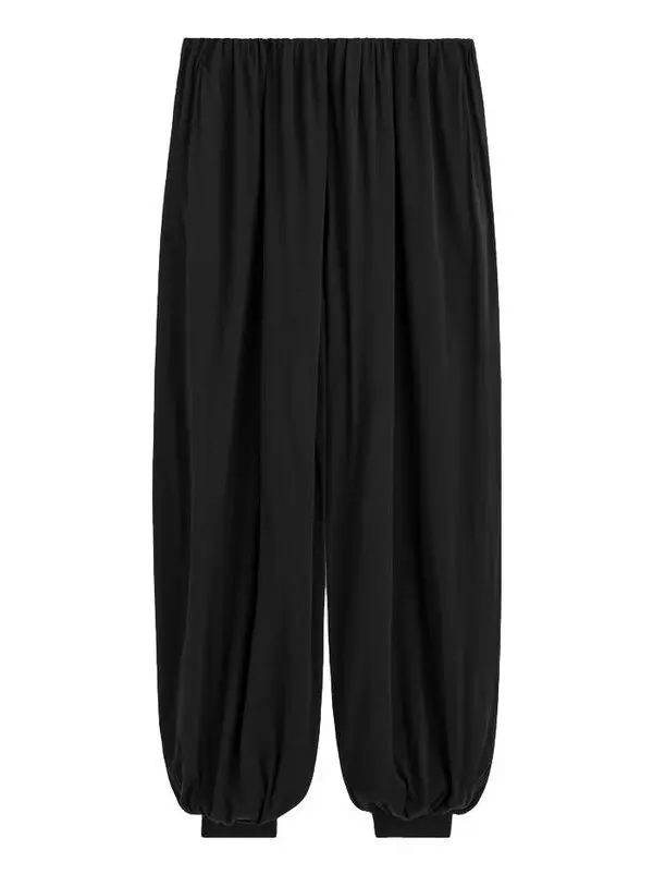 Cos Gathered Balloon Leg Jersey Pants - Black