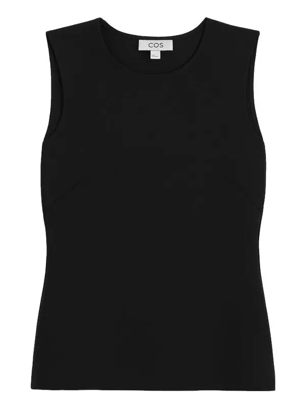 Cos Crepe Tank Top - Black