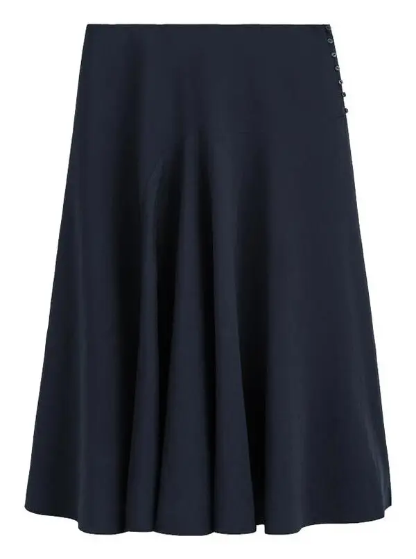 Cos Button-detail Fluid Midi Skirt - Navy