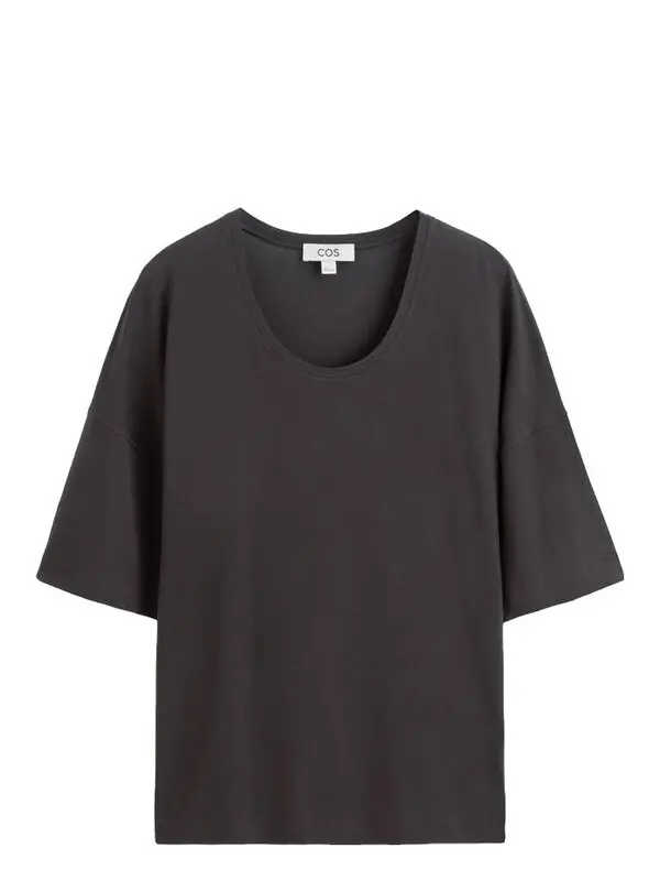 Cos Fluid Modal Scoop-neck T-shirt - Brown