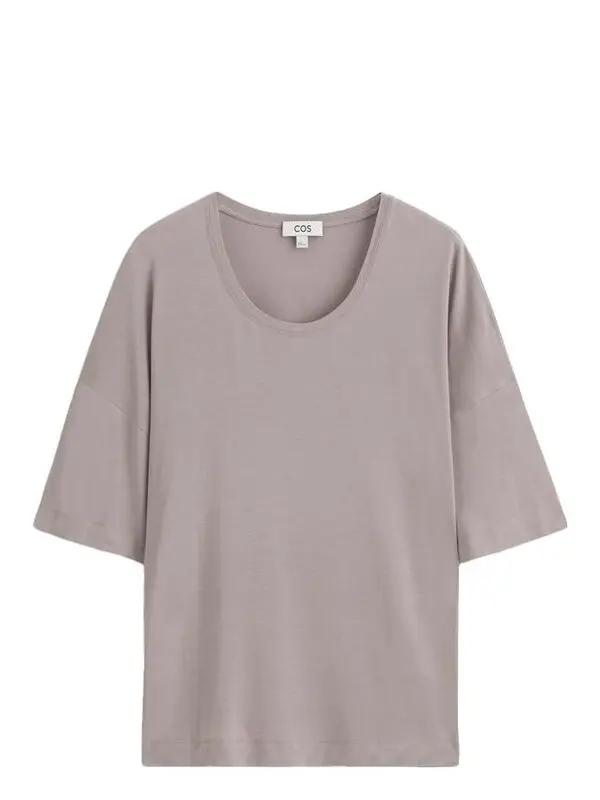 Cos Fluid Modal Scoop-neck T-shirt - Gray