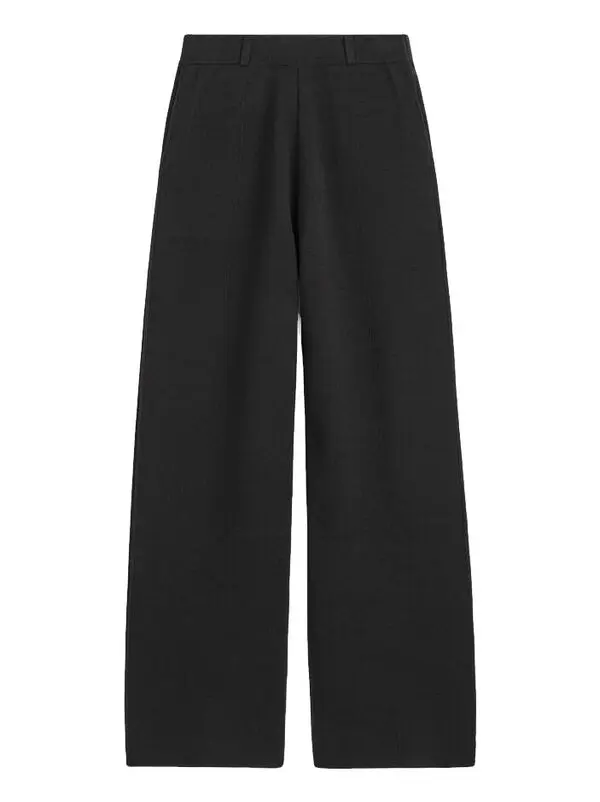 Cos Merino Wool Blend Straight-leg Pants - Black