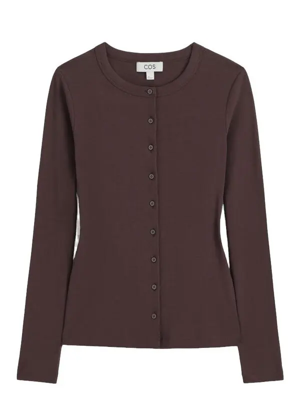Cos Jersey Cardigan Top - Red